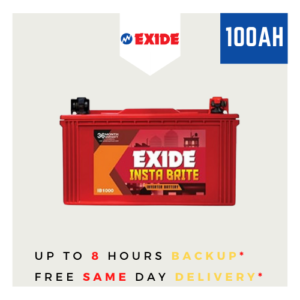 Exide 100Ah IB1000 Instabrite Inverter Ups Battery [36 Months Warranty ...